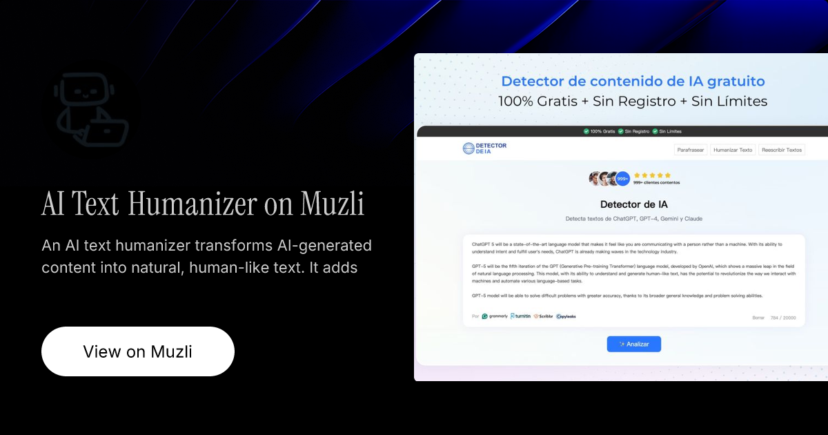 AI Text Humanizer on Muzli